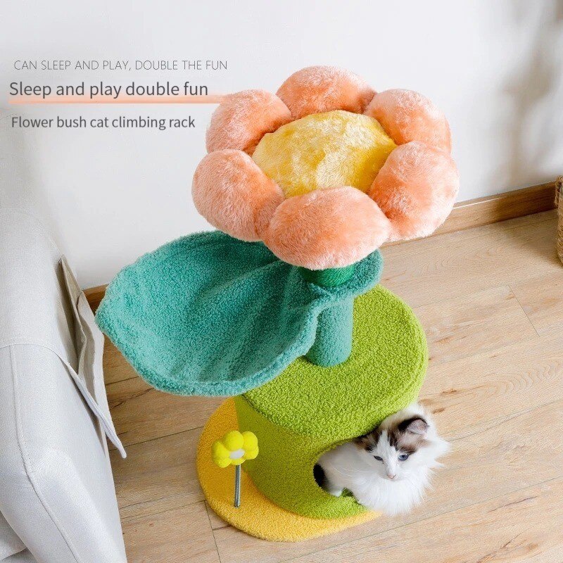 Soft Flower Cat Tree | Cat Tree for Indoor Cats | Flower-Styled Cat ...