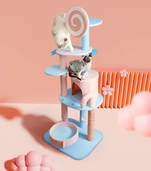 Pink Lollipop Cat Tree | 152cm Novinger Cat Tree | Cat Tree | BaconPaw